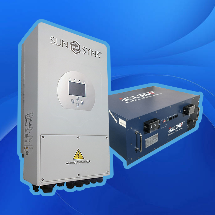 SunSynk Hybrid Inverter 8.8kW + BSL Stubby Battery 51.2V - 160Ah (8 ...